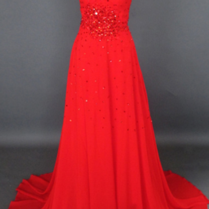 Red Chiffon Prom Dresses Simple Evening Dress on Luulla