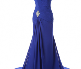 The Royal Blue And Red Black Mermaid Ball Gown With A Lavish Floor ...