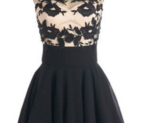 Black Prom Gowns, Mini Short Homecoming Dress, Lace Homecoming Gown on ...