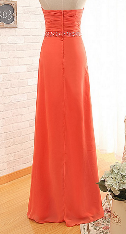 Prom Dress, Full Length Sweetheart Sexy Slit Prom Dresses,custom Made ...