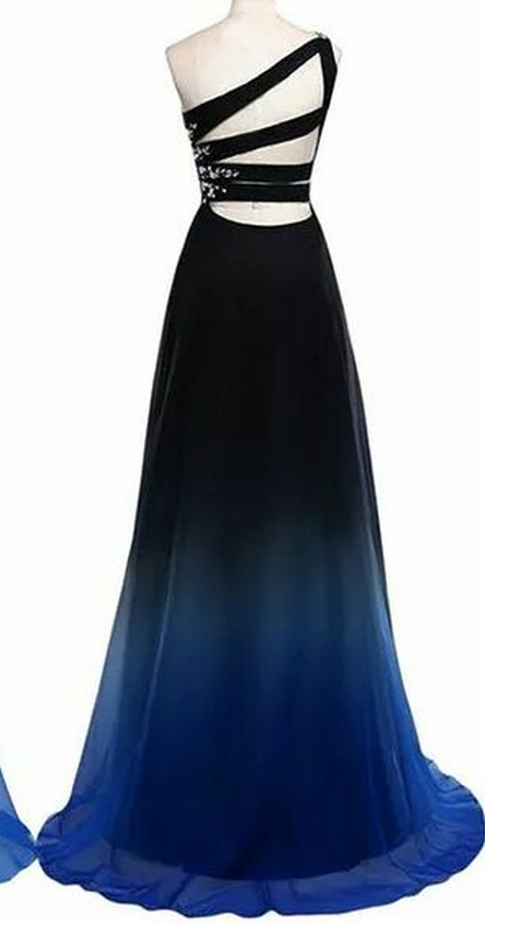 Charming Prom Dress,one-shoulder Prom Dress,gradient Color Prom Dress ...