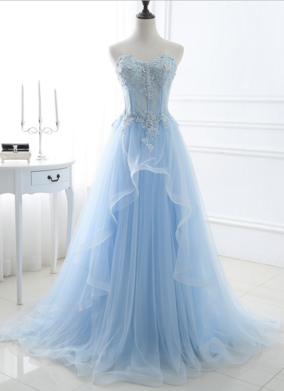Fashion Blue Dress Annual Meeting Elegant Evening Dress on Luulla