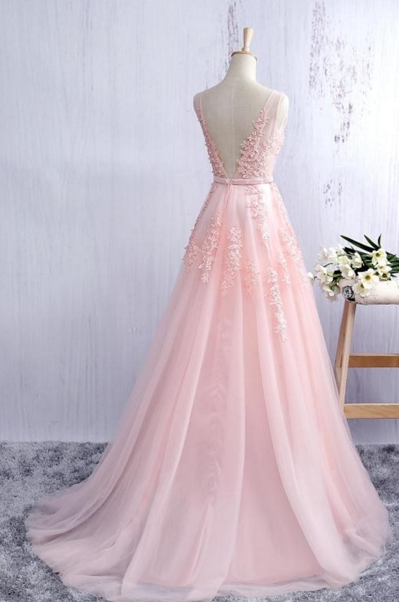Blush Pink Evening Dress Prom Dress With Lace on Luulla