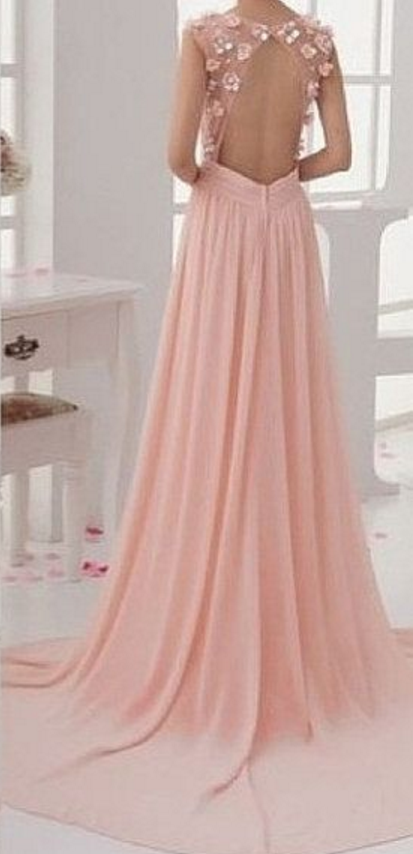 Open Back Long Formal Occasion Dress With Petals on Luulla