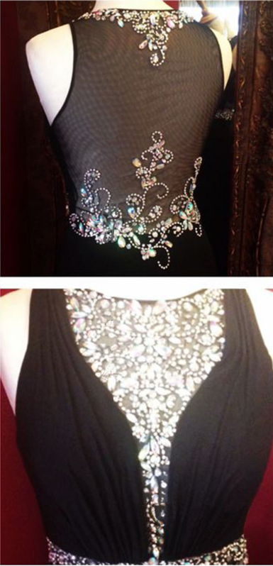 Black Prom Dress With Crystals Beads on Luulla