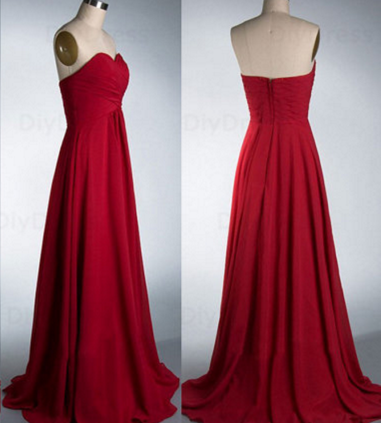 Dark Red Chiffon Formal Occasion Dress Bridesmaid Dress Evening Dresses ...