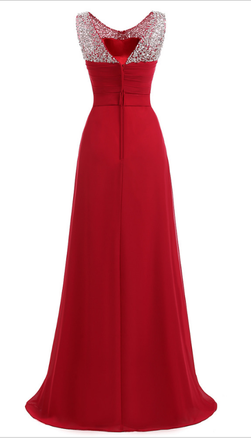Formal Evening Dress, A Woman's Elegant Dinner Dress, Sleeveless ...