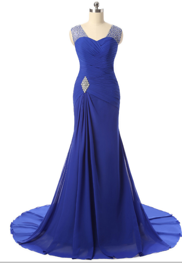 The Royal Blue And Red Black Mermaid Ball Gown With A Lavish Floor ...