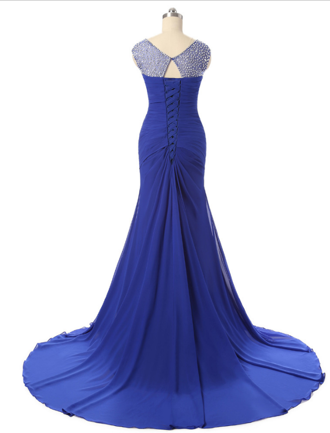 The Royal Blue And Red Black Mermaid Ball Gown With A Lavish Floor ...