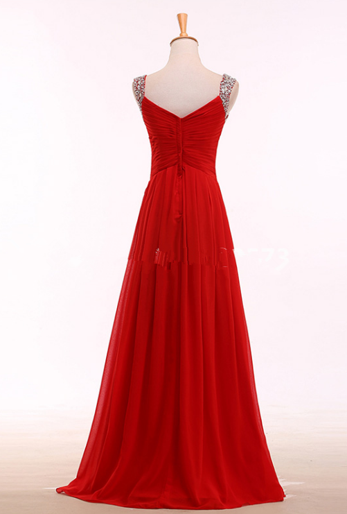 The Elegant Red Evening Dress, The Crystal Evening Gown, on Luulla