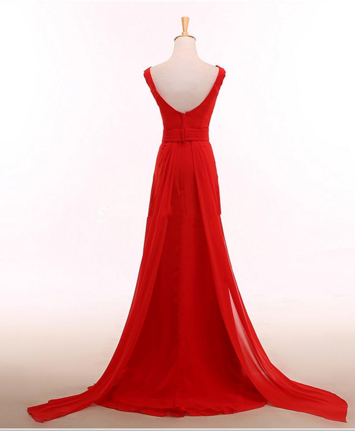 Elegant Red Evening Dress, Crystal Ball Gown, Evening Gown, Evening ...