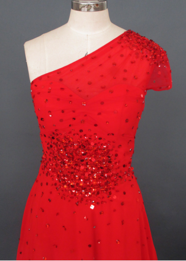 Red Chiffon Prom Dresses Simple Evening Dress on Luulla