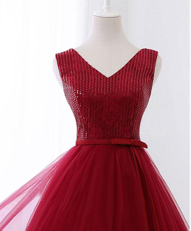 V Neck Sequins Tulle Short Prom Dress Homecoming Dress On Luulla