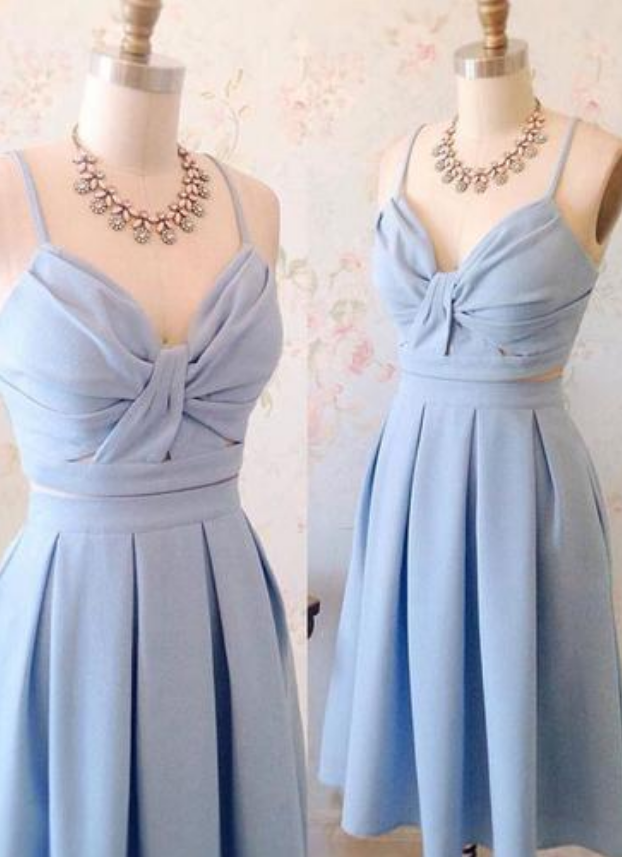 Cute Two Pieces Blue Short Prom Dress, Blue Homecoming Dress on Luulla