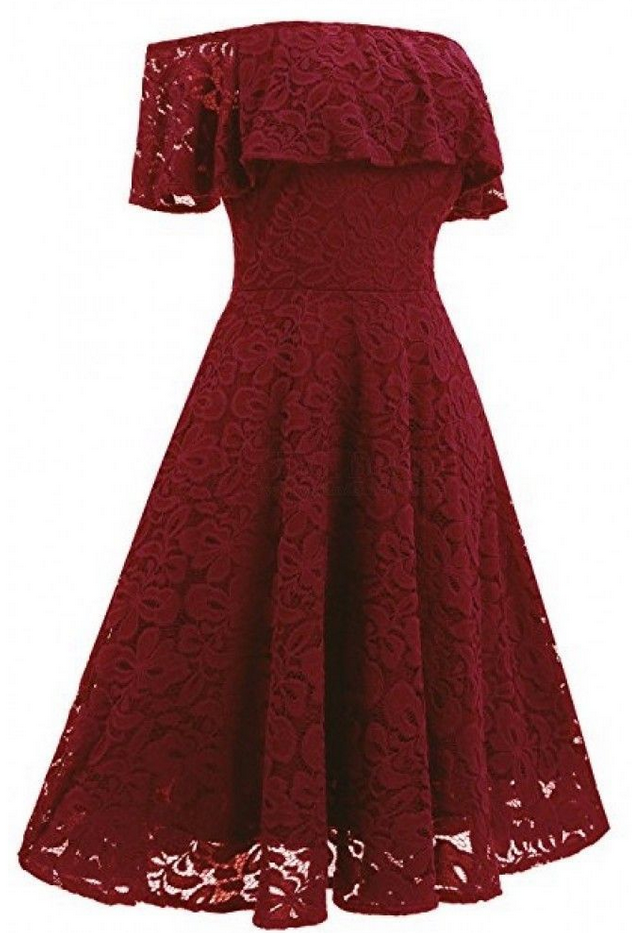 Elegant Lace Burgundy Dress, Navy Lace Homecoming Dress,off Shoulder ...