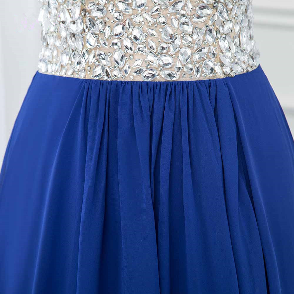 Ruby Outfit Royal Blue Crystals Long Prom Dresses 2020 Chiffon Split ...