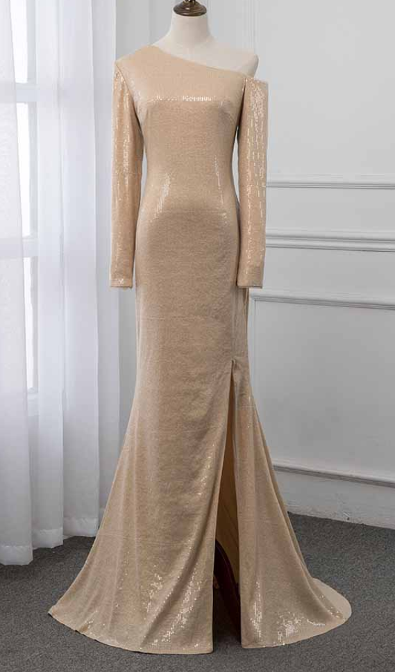 Ruby Outfit 2020 One Shoulder Long Sleeve Prom Dresses Formal Evening ...