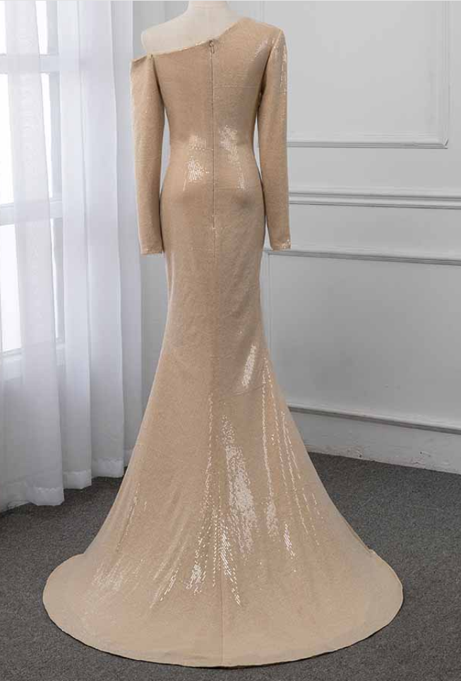 Ruby Outfit 2020 One Shoulder Long Sleeve Prom Dresses Formal Evening ...