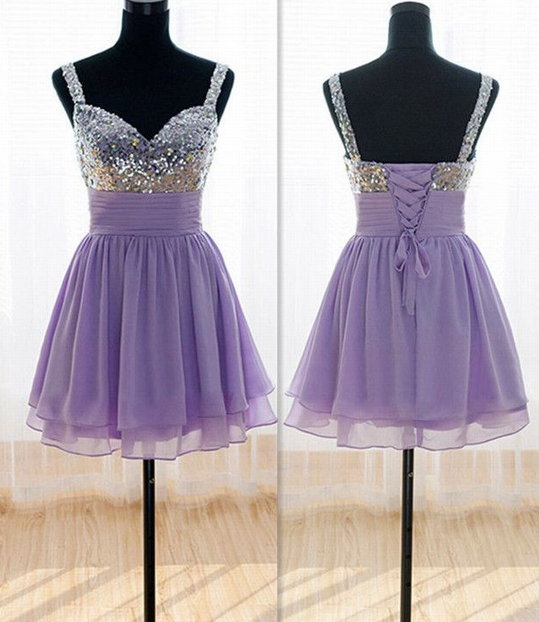 Homecoming Dress Sequined Homecoming Dress Chiffon Homecoming Dress ...