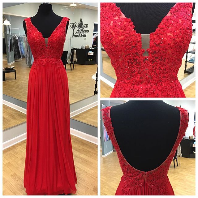 Red Prom Dresses,prom Dress,red Prom Gown,lace Prom Gowns,elegant ...