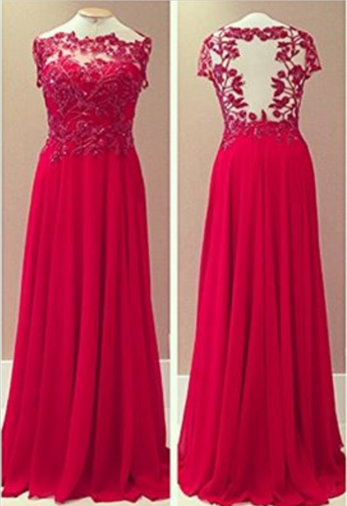 Red Prom Dresses,prom Dress,red Prom Gown,lace Prom Gowns,elegant ...
