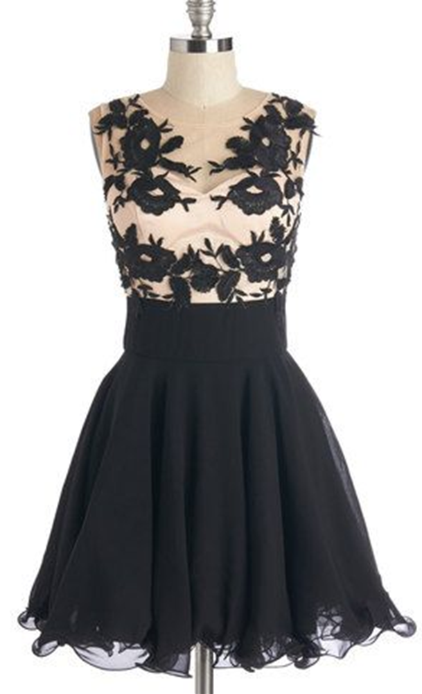 Black Prom Gowns, Mini Short Homecoming Dress, Lace Homecoming Gown on ...