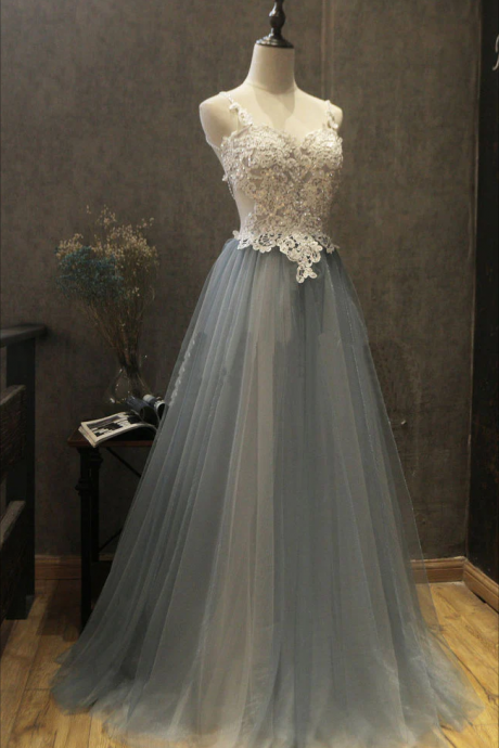 Prom Dresses,unique Sweetheart Neck Tulle Lace Long Prom Dress, Formal ...