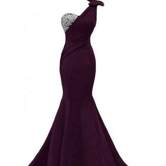 Prom Gown,grape Prom Dresses,one Shoulder Evening Gowns,simple Formal ...