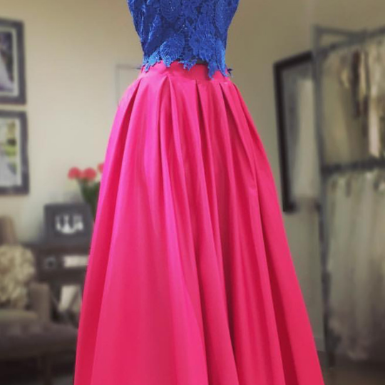 Two Pieces Prom Dresses, Spaghetti Straps Prom Dresses,floor Length ...