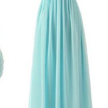 Simple Light Blue Chiffon Long Prom Dresses , Long Prom Dresses ...