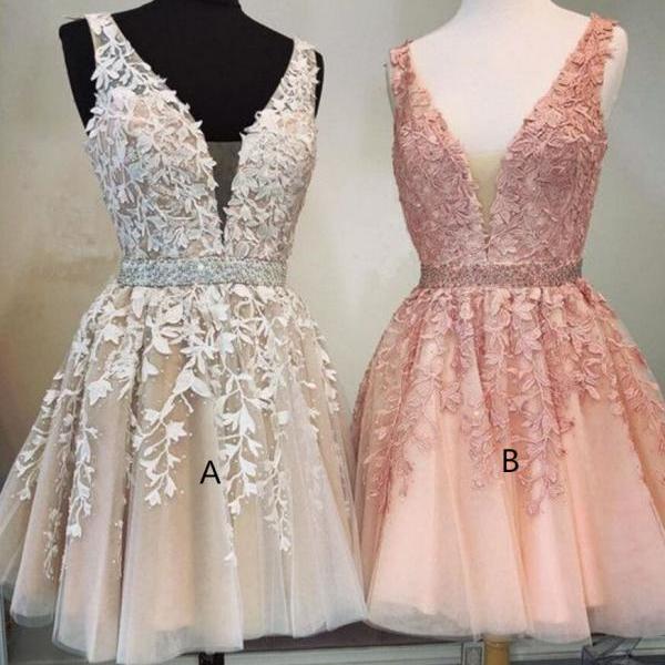 Lace Top Prom Dresses, 2 Piece Prom Dress , Satin Prom Dresses , High ...