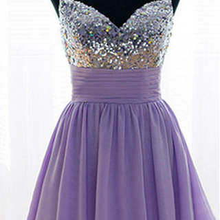 Bright Diamond Short Homecoming Ball Gown With Double Shoulder Chiffon ...