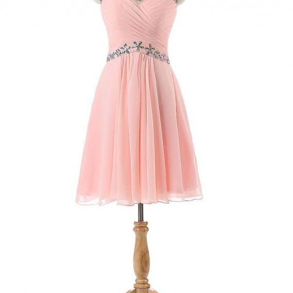 Cute Chiffon Beaded Style Homecoming Dress, Short Prom Dress For Teens ...
