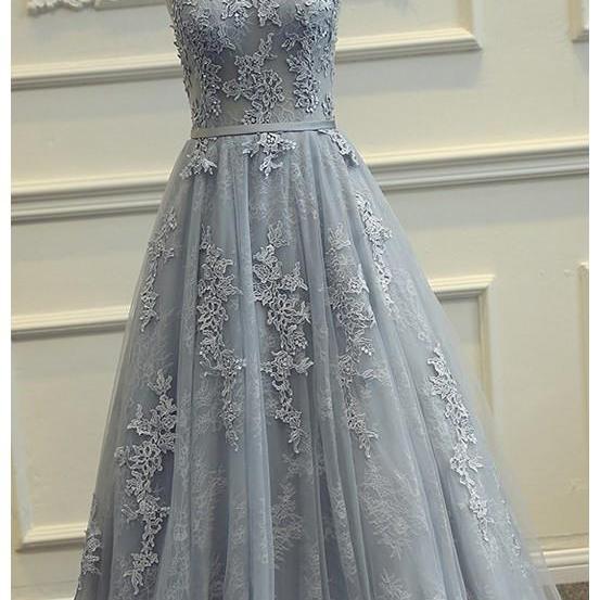 Gray Long Prom Dress,high Quality Prom Dress,prom Dress 2017,lace ...