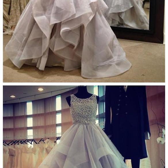 Long Fluffy Custom Unique Party Dresses,backless Popular Handmade Prom ...