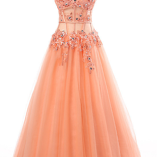 Fitted Coral Prom Dresses Long Modest 2017 Sweetheart Imported Party ...