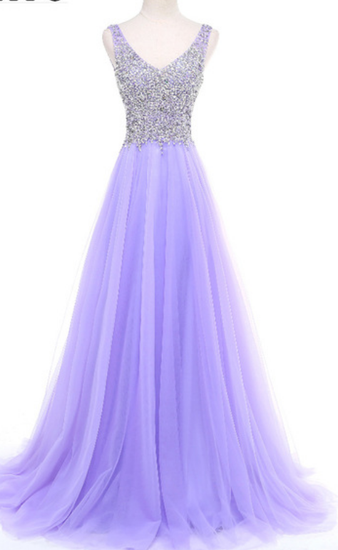 Tulle Beading Long Evening Dresses Closed Back Bride Banquet Elegant ...