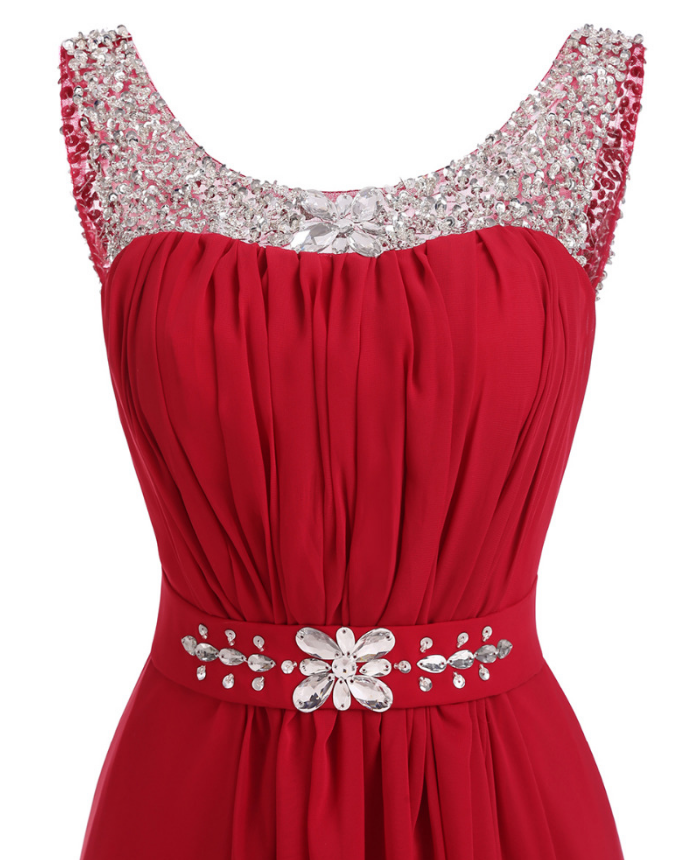 Formal Evening Dress, A Woman's Elegant Dinner Dress, Sleeveless ...