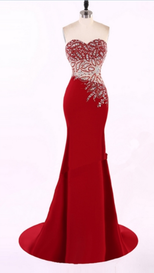Red Luxury Beading Evening Dresses Formal Evening Gown on Luulla