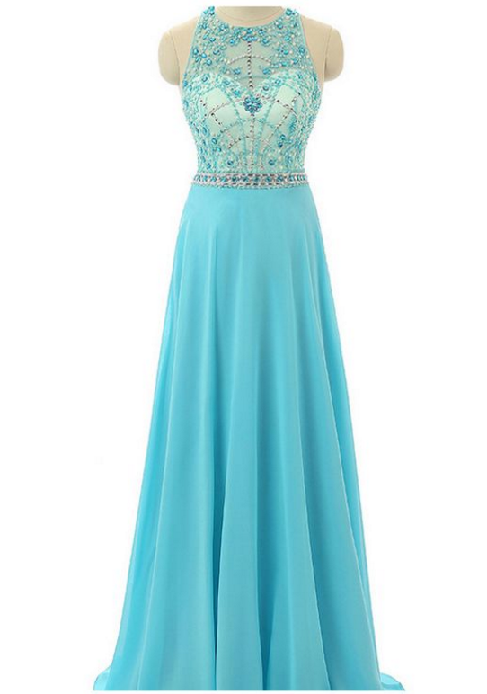 ,light Blue Prom Dress,chiffon Prom Gown,prom Dresses,evening Gowns ...