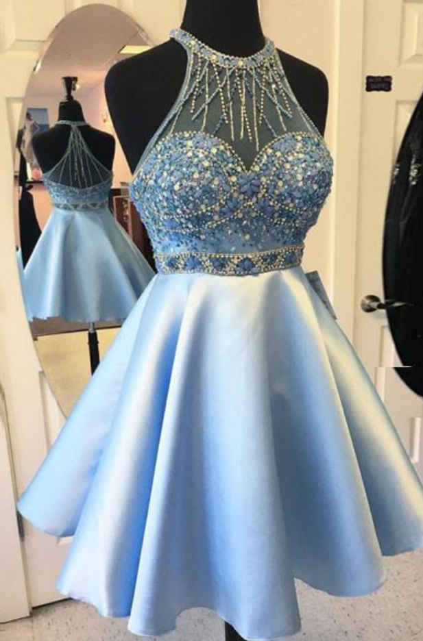 Cute Blue Short Prom Dress, Blue Homecoming Dress on Luulla