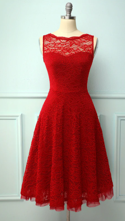 Lace Red Formal Dress Cocktail Party Dress Off The Shoulder Dress Lace ...