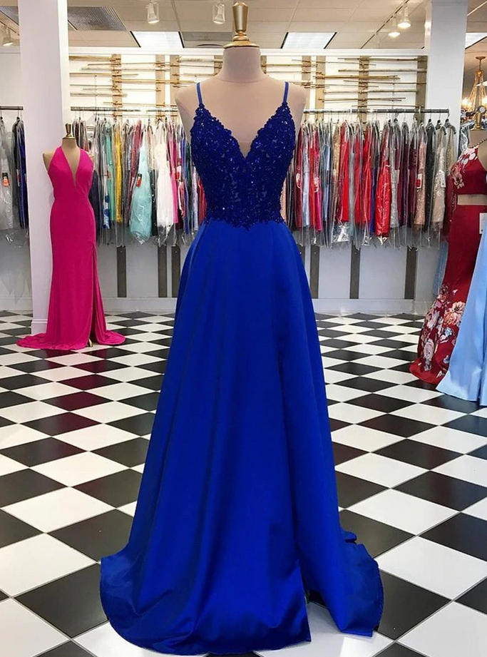 Prom Dresses,lace Prom Dresses, V Neck Lace Formal Graduation Evening ...