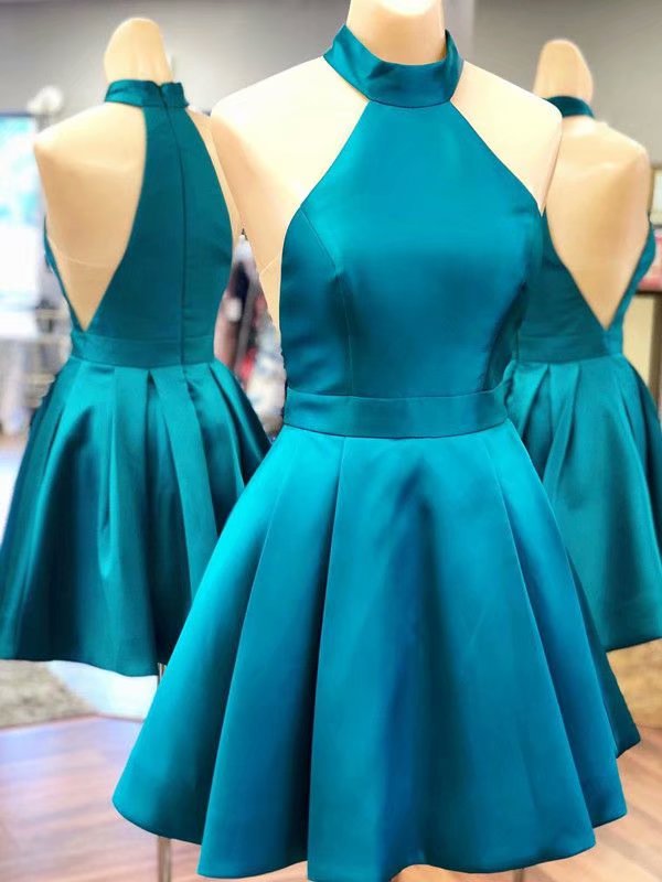 Halter Satin Homecoming Dresses, Simple Women Party Dresses on Luulla