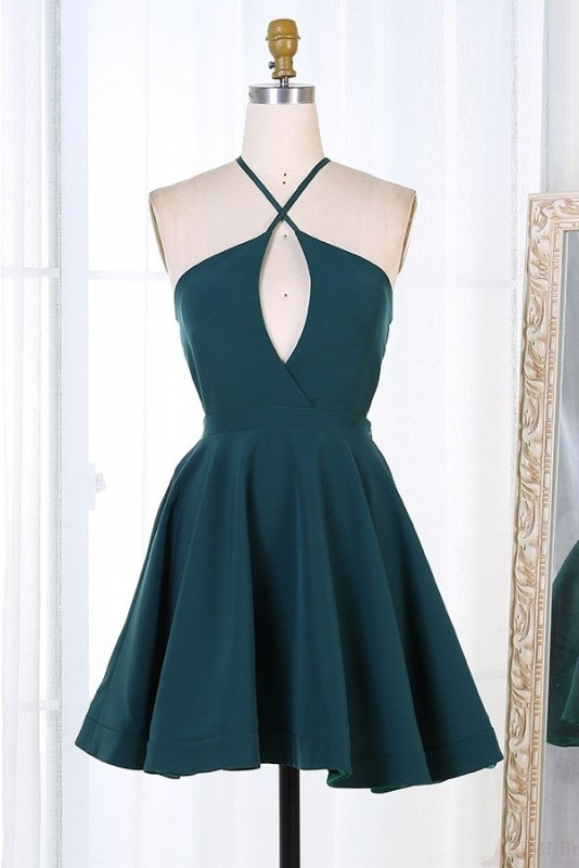 Homecoming Dress, Sexy Mini Satin Homecoming Dress, Simple Graduation ...