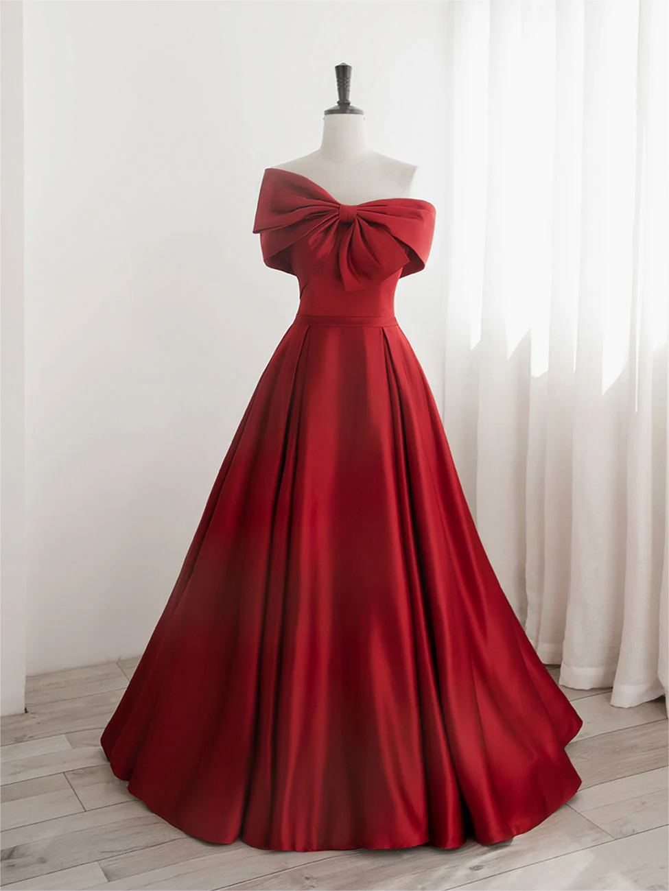 Satin Red Long Prom Dresses 2025, Red Long Formal Dresses on Luulla