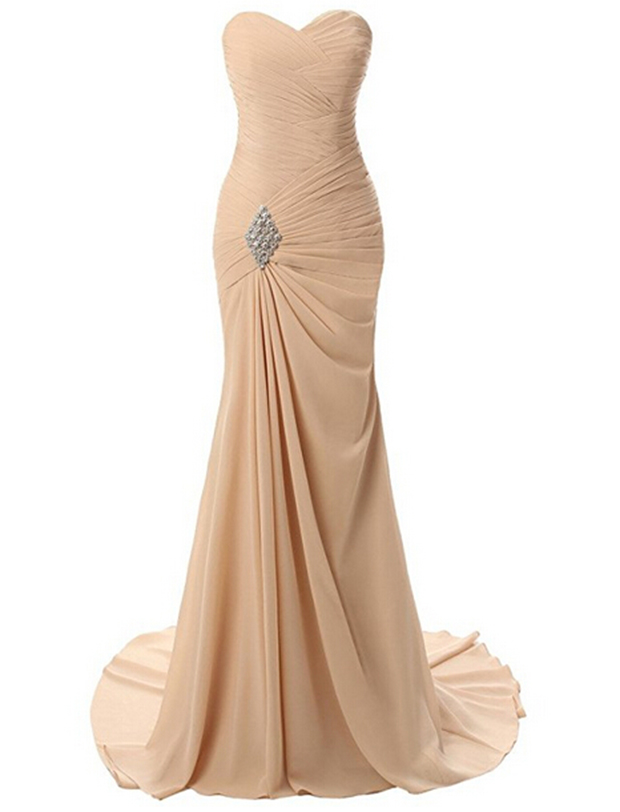 Womens Sweetheart Prom Dress Mermaid Long Evening Dress Chiffon