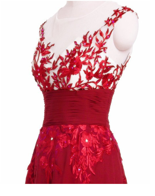 Red Long Evening Dress Prom Gown Sexy Lace Homecoming Gowns on Luulla