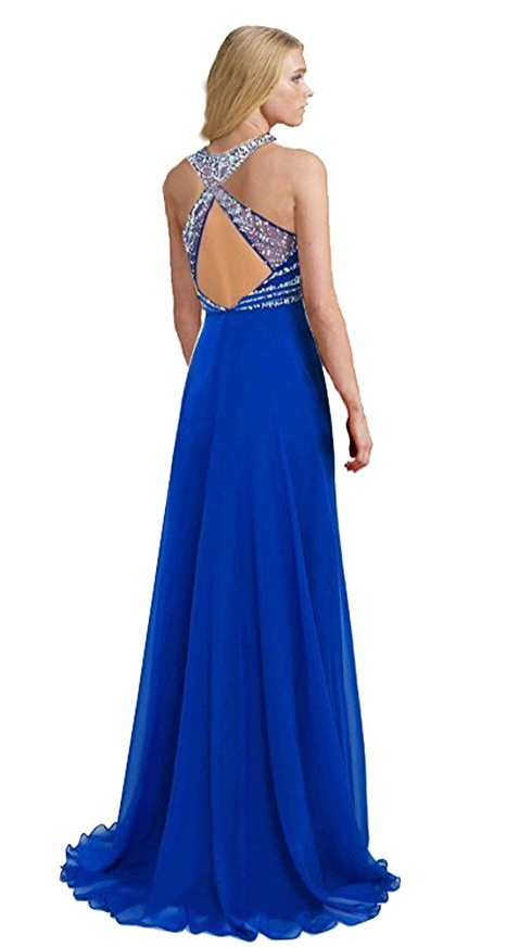 Long Prom Dresses Chiffon Beaded Jewel Evening Gowns on Luulla