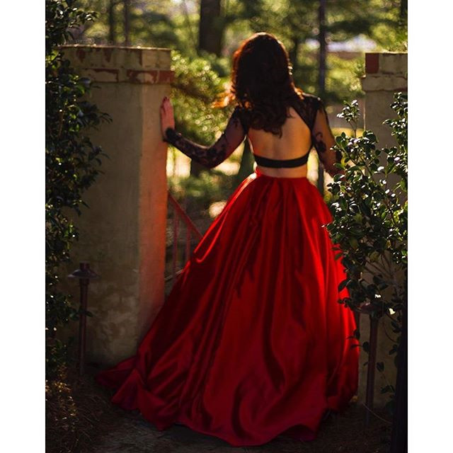 Long Sleeves Prom Dresses Ball Gowns Open Back Evening Formal Party ...